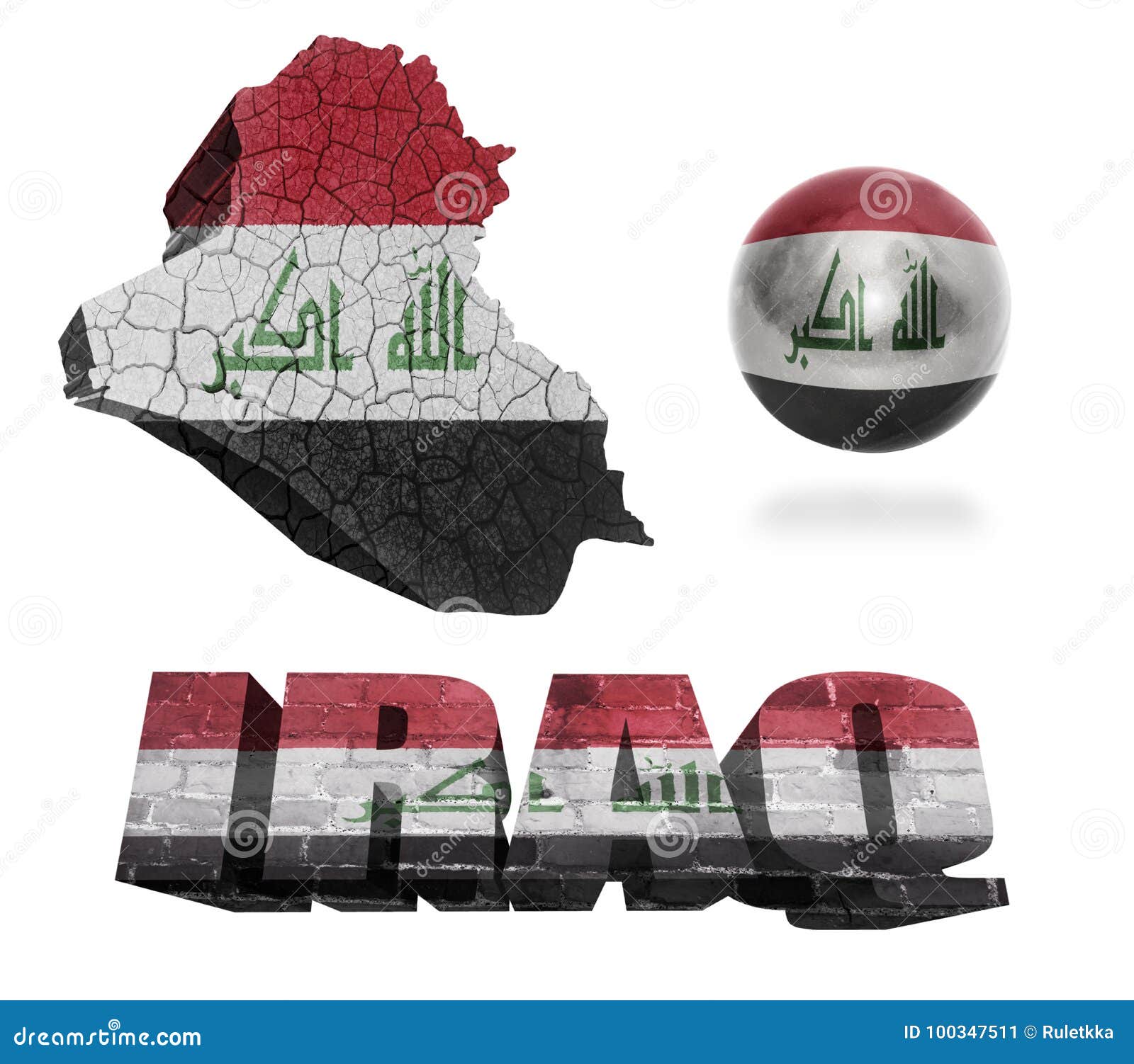 Iraq Symbols stock illustration. Illustration of collage - 100347511