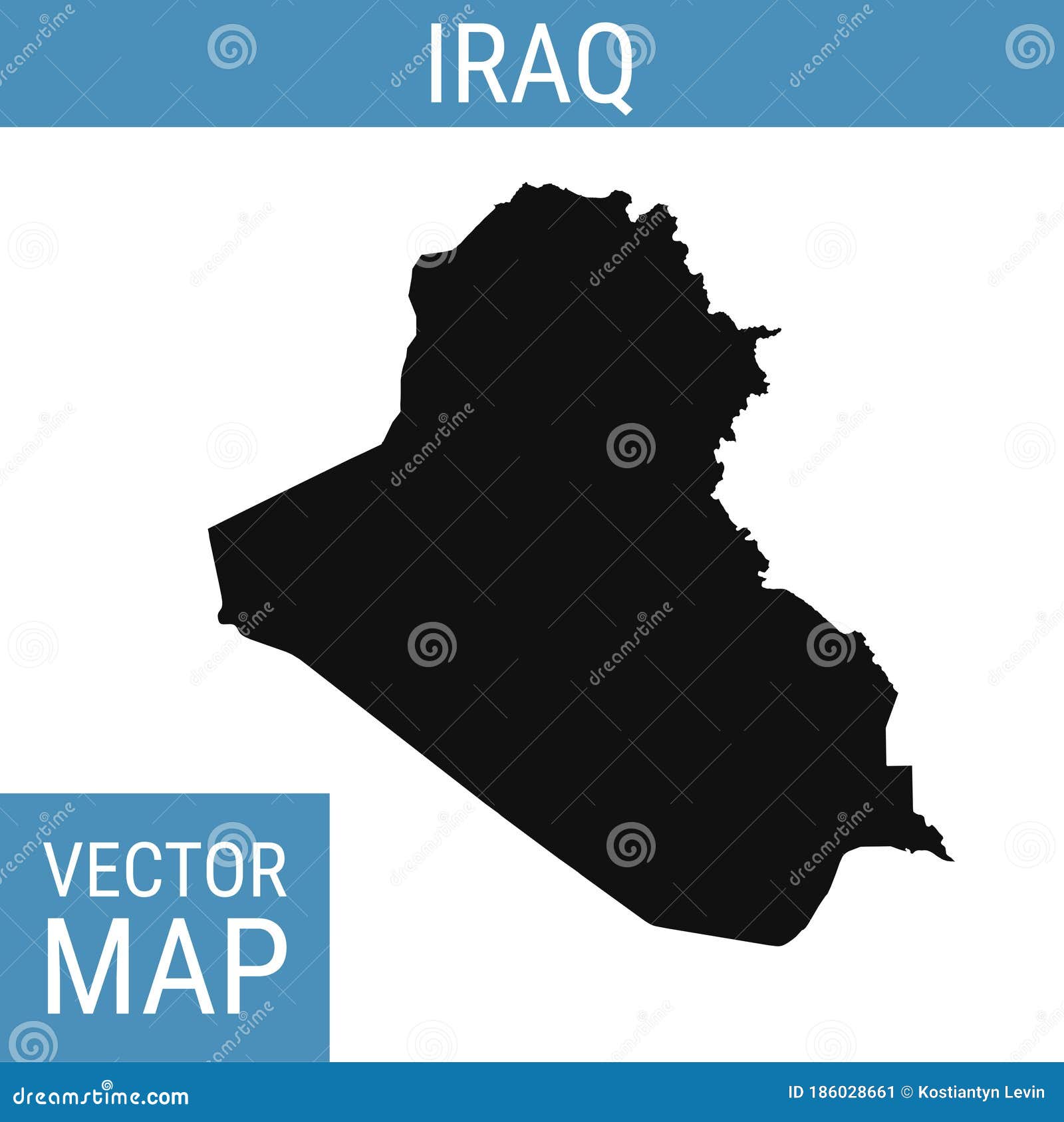 Iraq vector map with title stock vector. Illustration of nation - 186028661