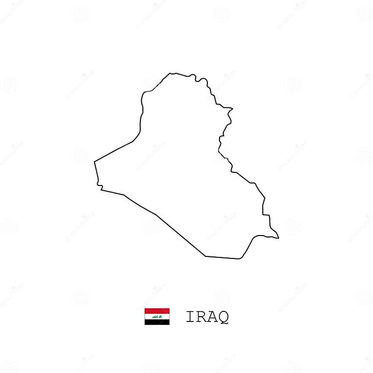 Iraq Vector Map Outline, Line, Linear. Iraq Black Map on White ...