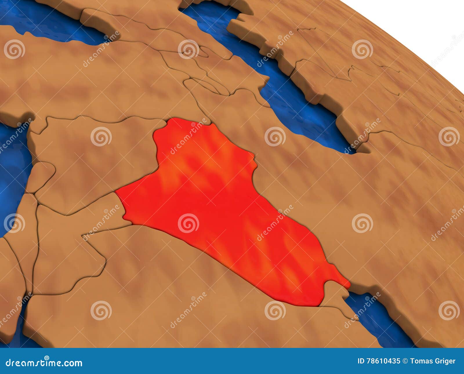 Iraq on wooden globe stock illustration. Illustration of countries ...