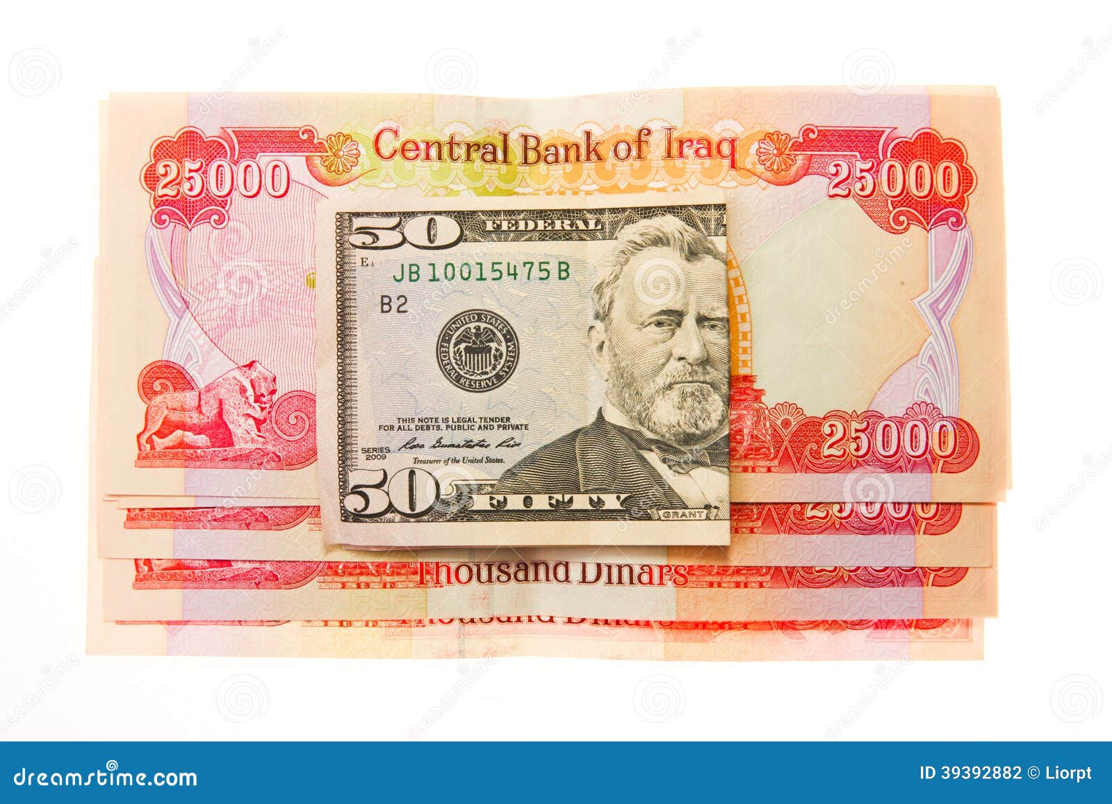 Iraqi Dinars and American Dollar Stock Photo - Image of dream, economy ...