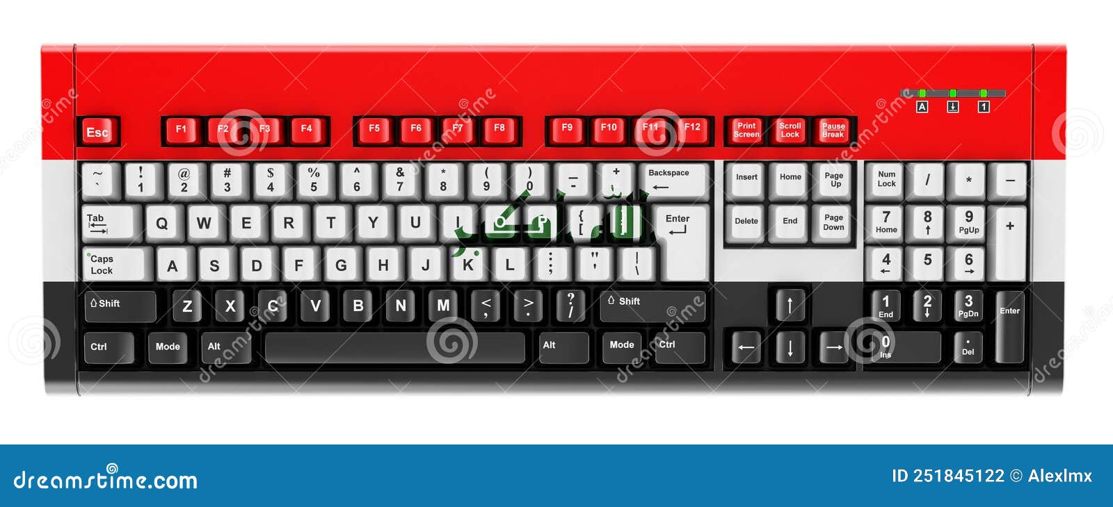 Iraqi Flag Painted on Computer Keyboard. 3D Rendering Stock ...