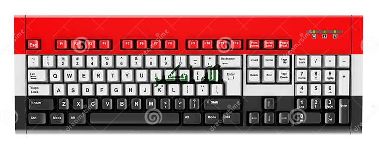 Iraqi Flag Painted on Computer Keyboard. 3D Rendering Stock ...