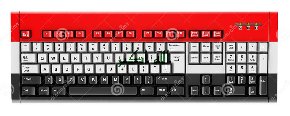 Iraqi Flag Painted on Computer Keyboard. 3D Rendering Stock ...