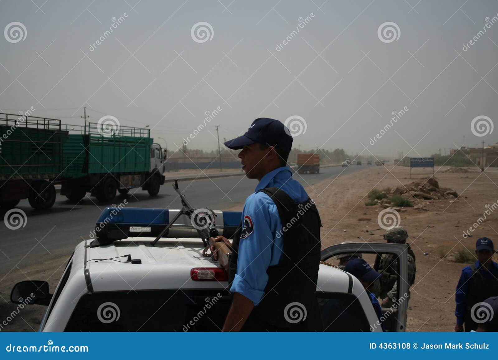 Iraqi Police Checkpoint Overwatch Editorial Stock Photo - Image of ...
