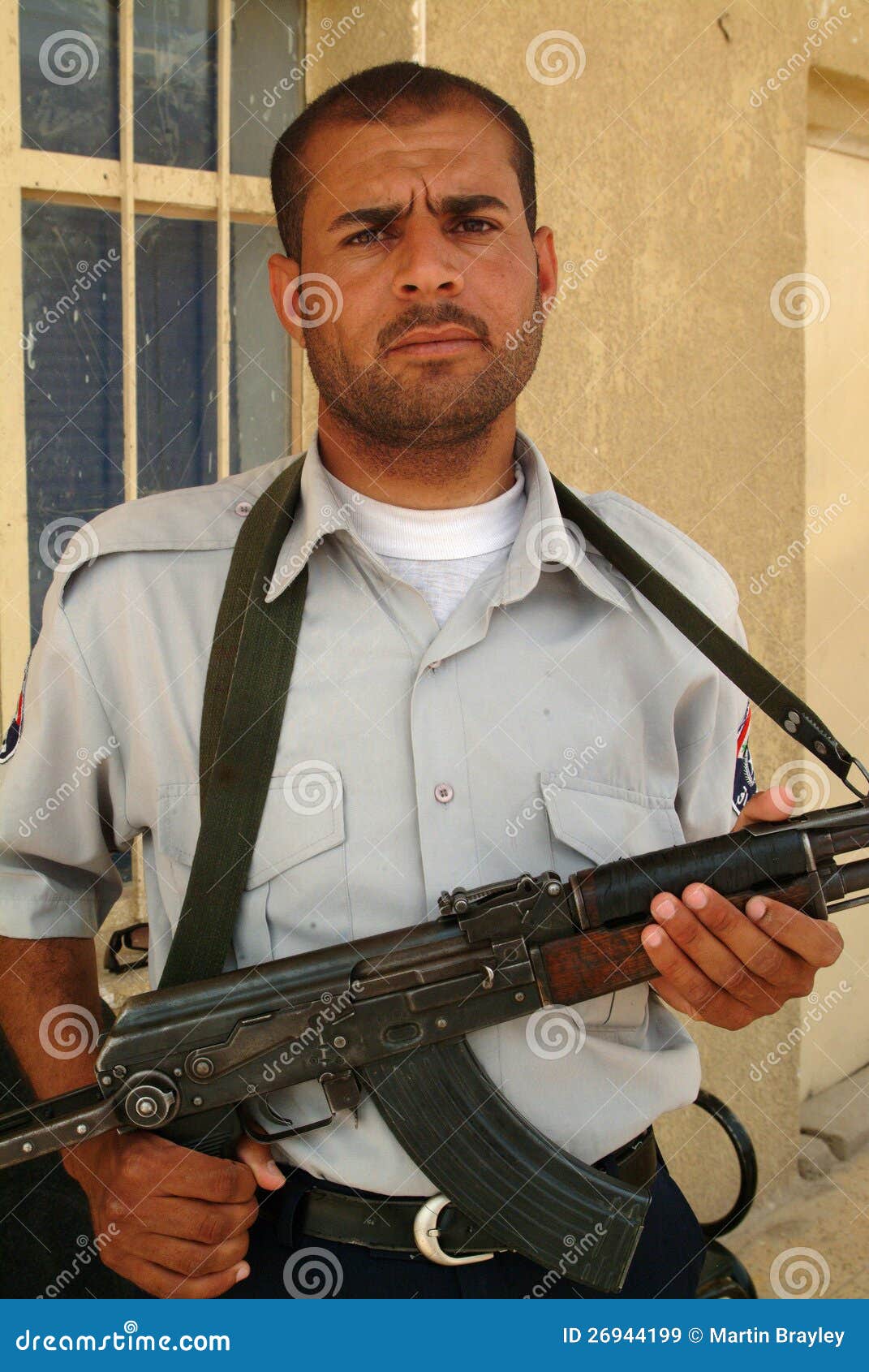 Iraqi Policeman with Kalashnikov Editorial Stock Image - Image of small ...