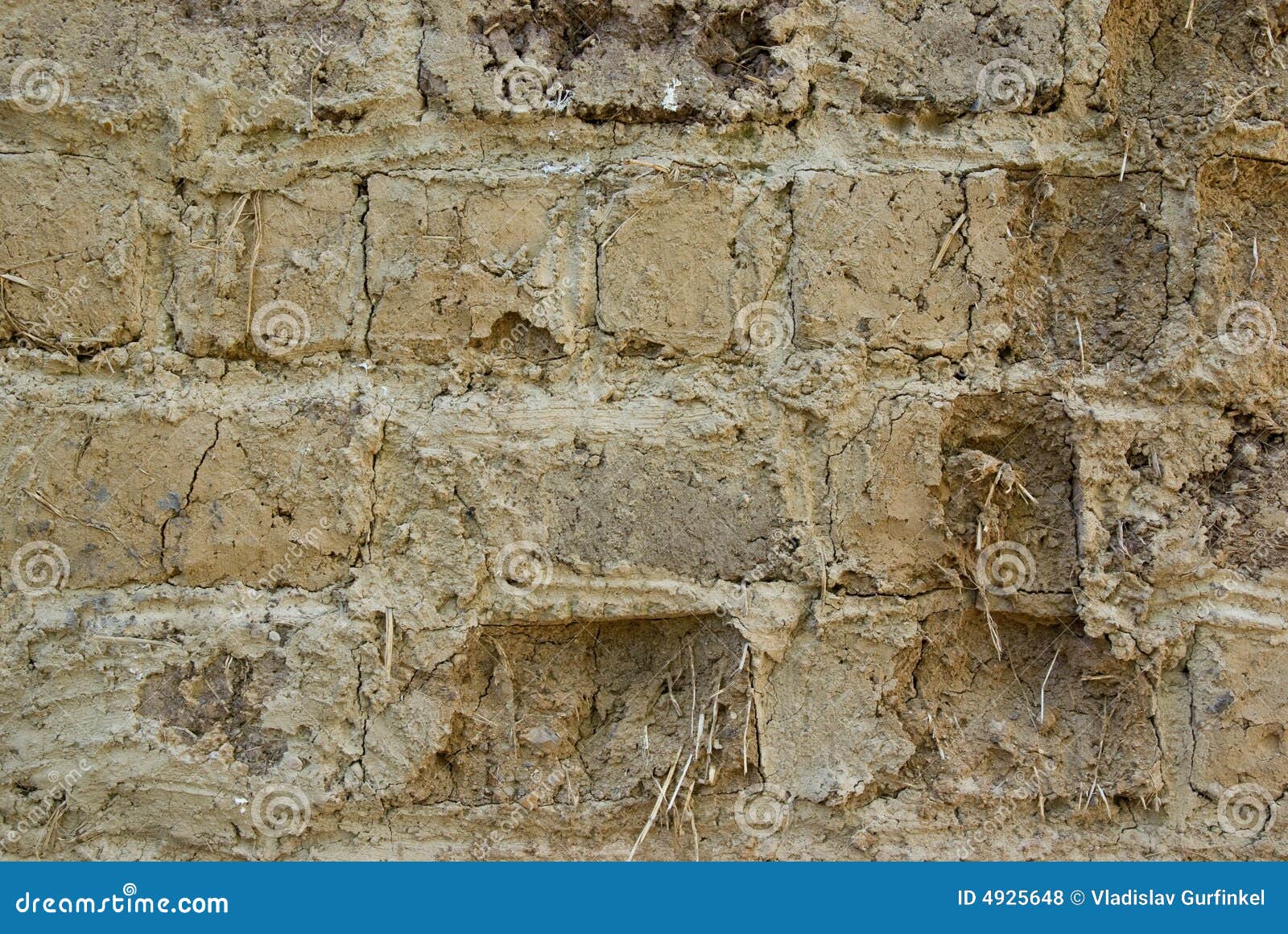Iraqi raw brick wall stock photo. Image of texture, straw - 4925648