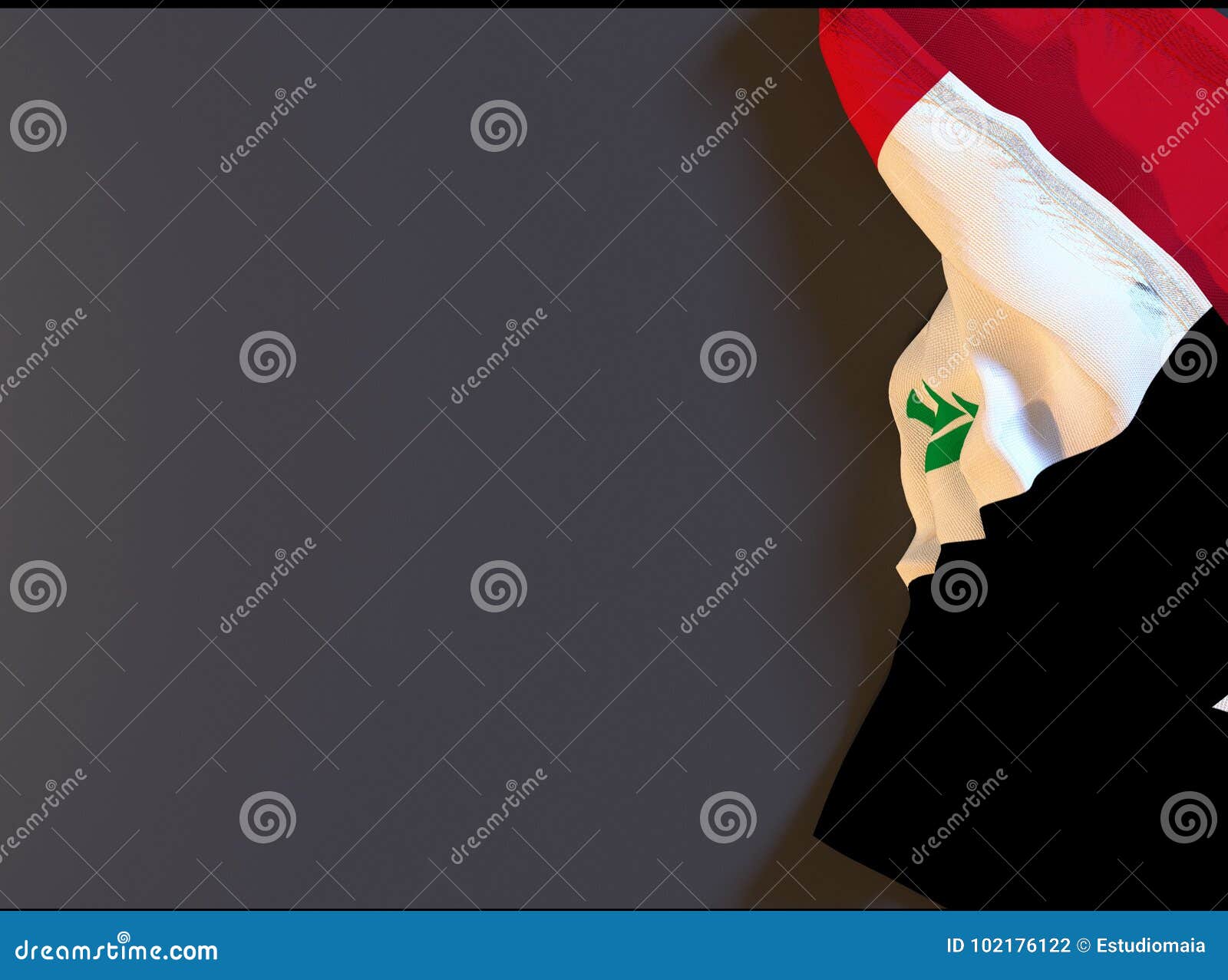 Iraqi Realistic Flag on Blackboard with Space for Text, 3d Render Stock ...