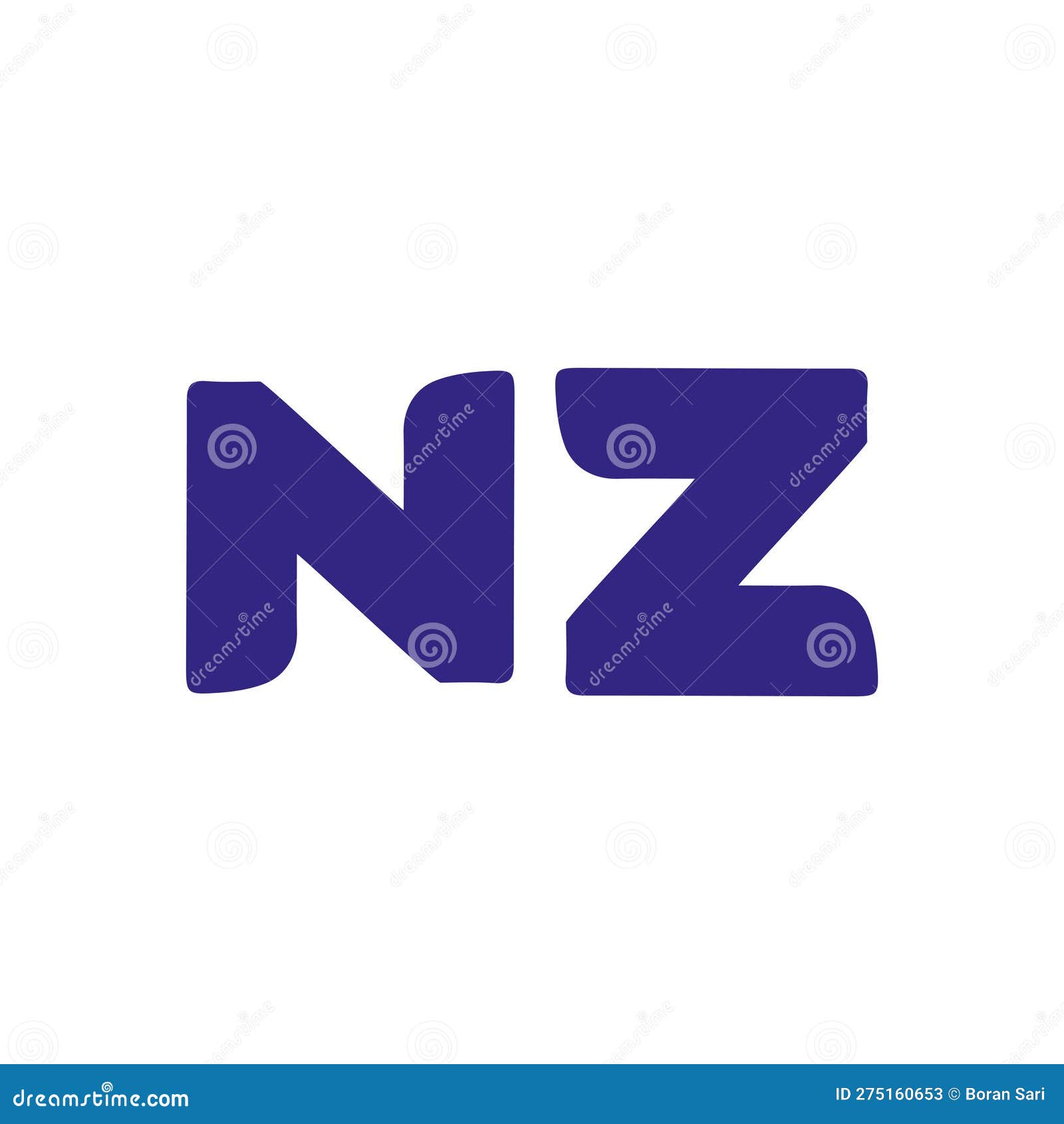 Nz Logo Design Easy Catchy Nz Symbol Stock Vector - Illustration of ...