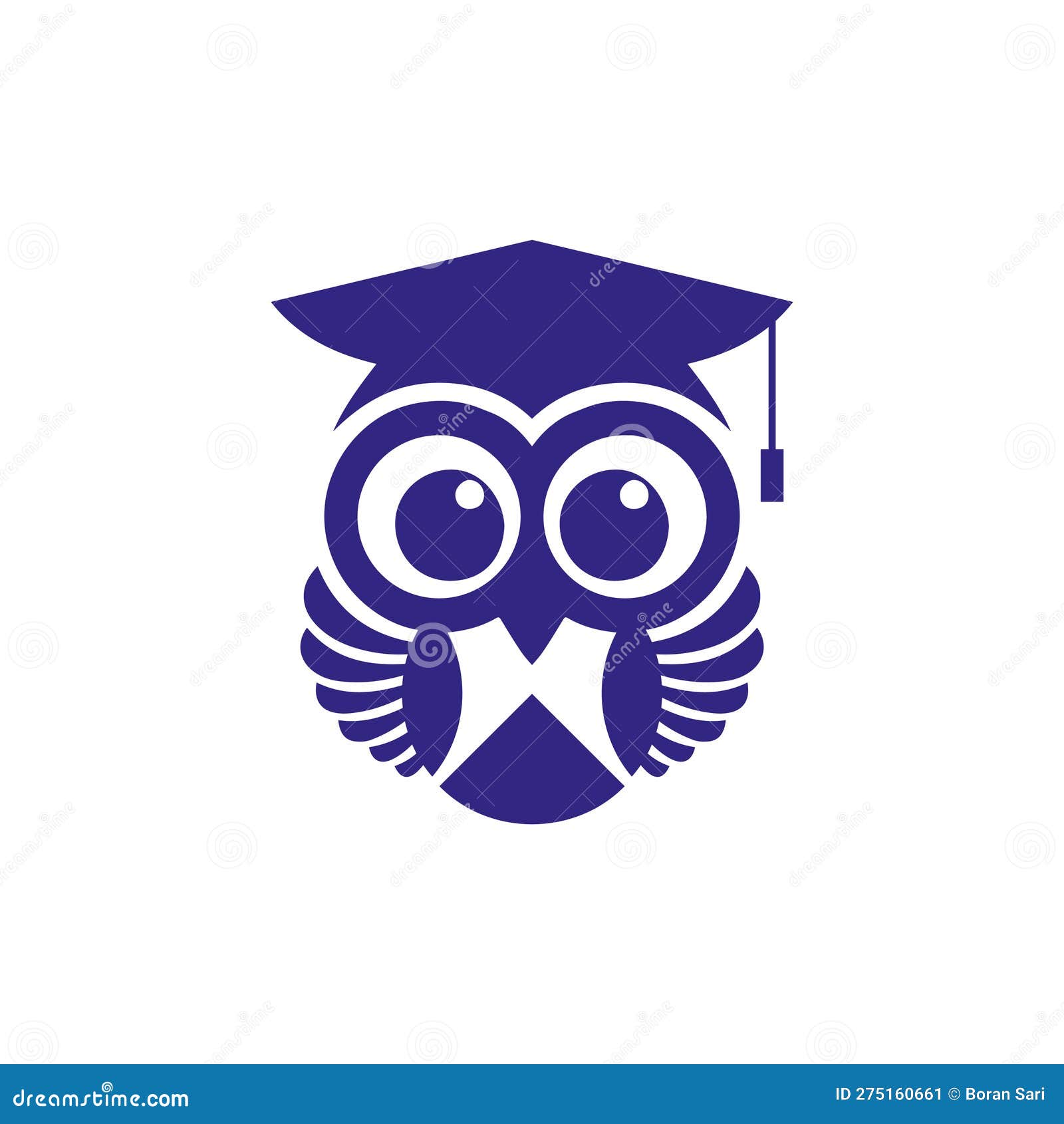 Owl Logo Wise Bird Logo Owl Symbol Logo for Education A4 Stock Vector ...