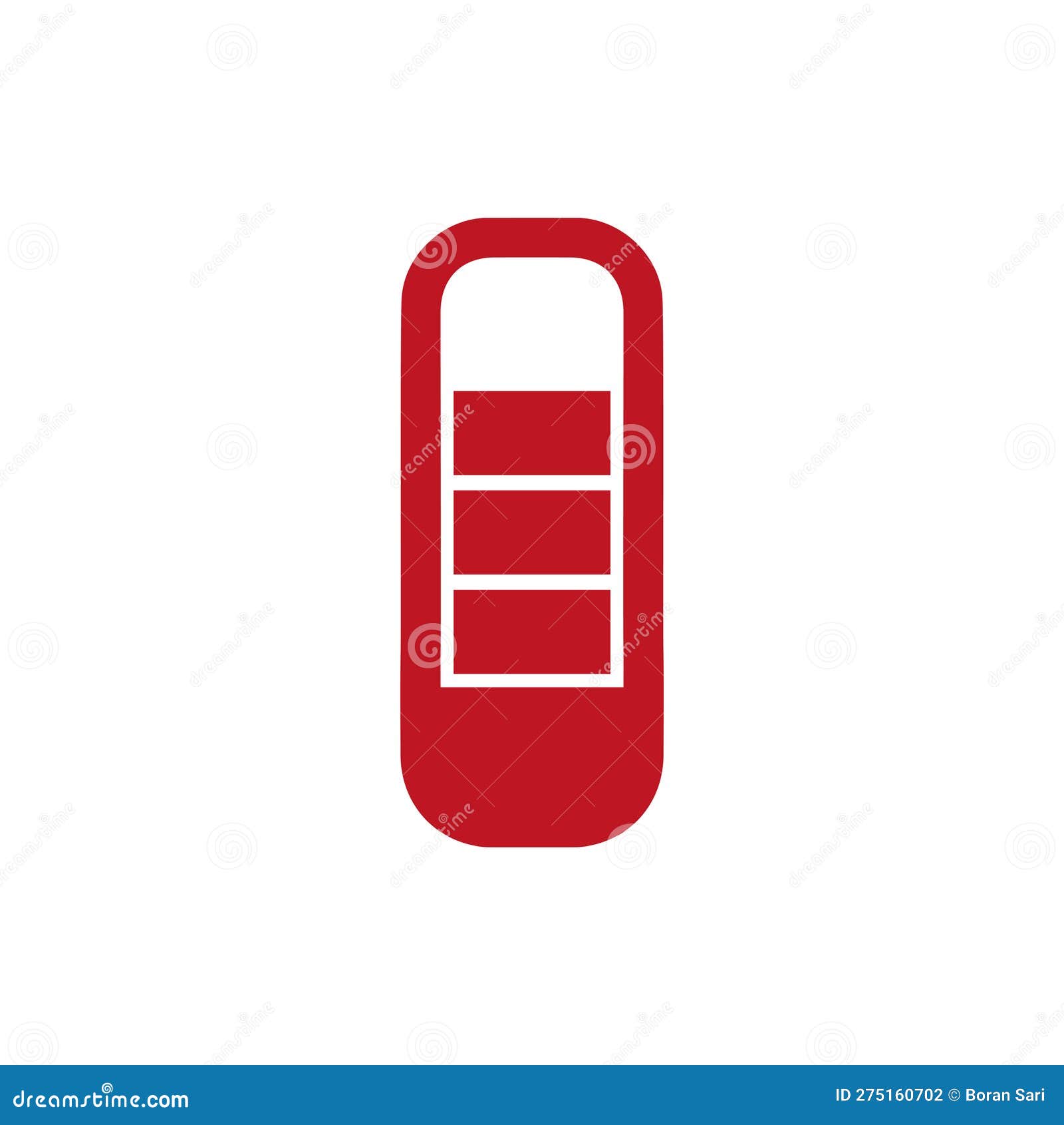 Red Battery Error Logo Charge Warning Symbol Stock Vector ...