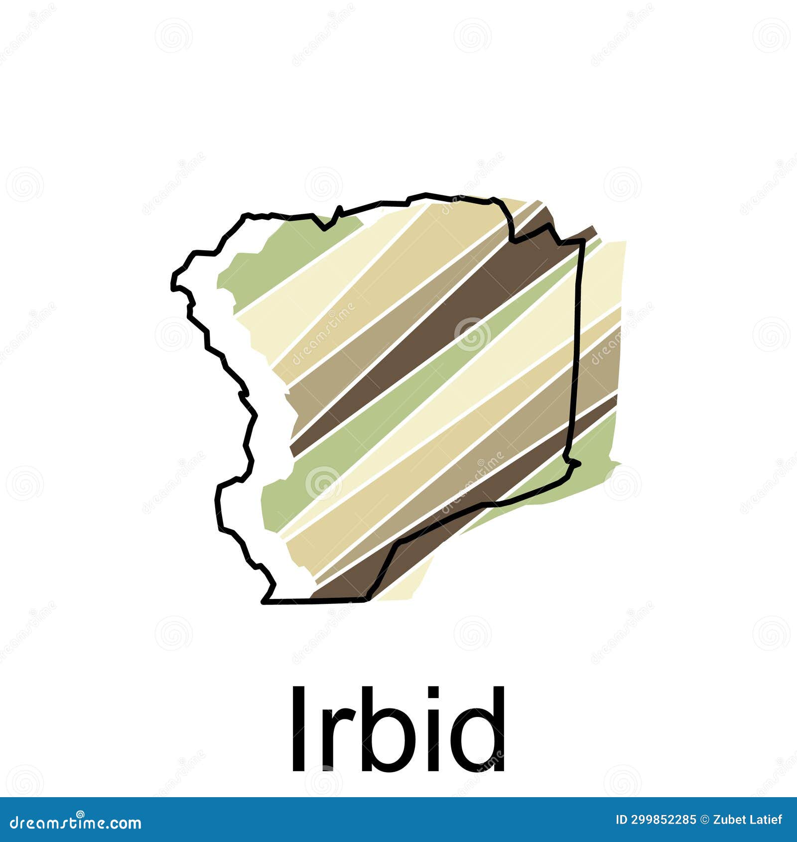Irbid On A Geographical Map Of Jordan, Vector Design Template. Editable ...