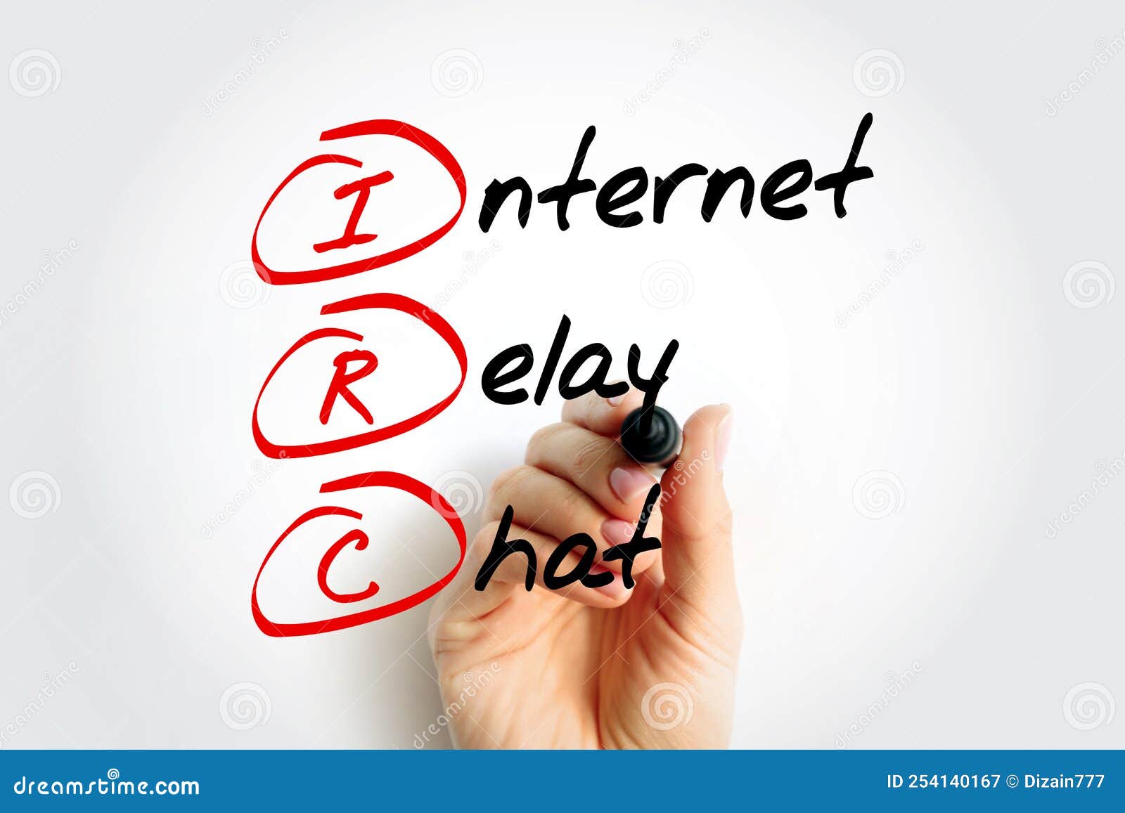 IRC - Internet Relay Chat Acronym, Technology Concept Background Stock ...