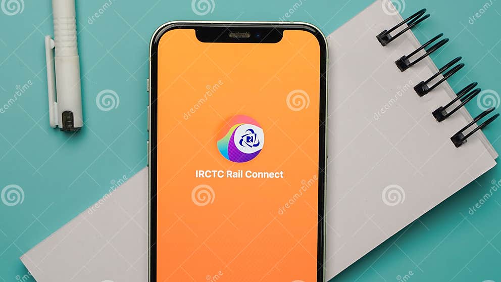 Irctc Rail Connect Mobile Phone App On Colour Background Editorial