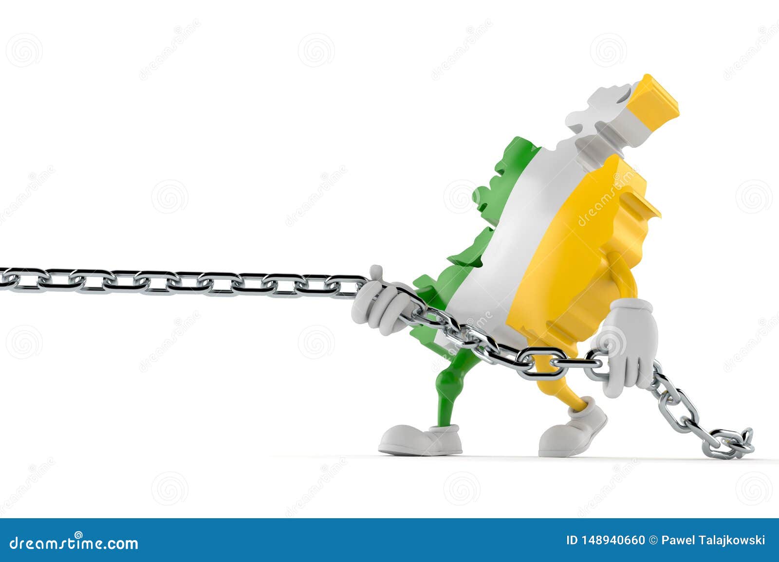 Ireland Character Pulling Chain Stock Illustration - Illustration of ...