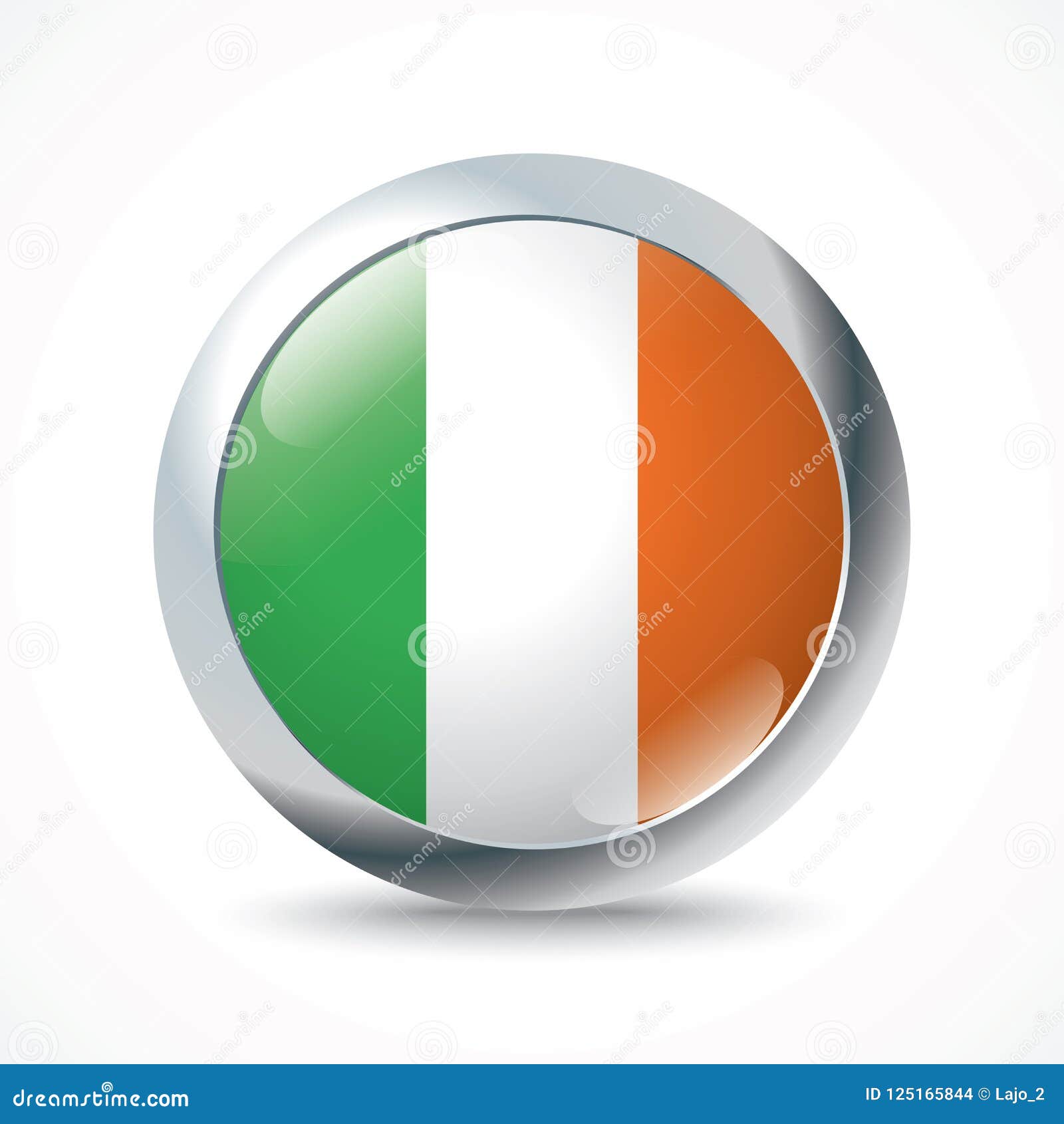 Ireland flag button stock vector. Illustration of detailed - 125165844