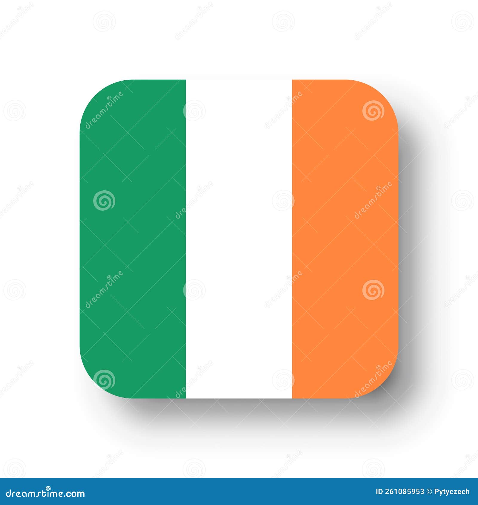 Rounded Square Vector Flag of Ireland Stock Vector - Illustration of ...