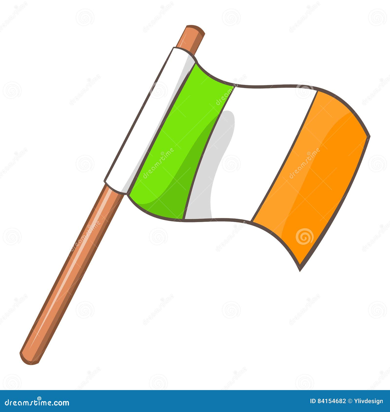 Ireland Flag Icon, Cartoon Style Stock Vector - Illustration of cartoon ...