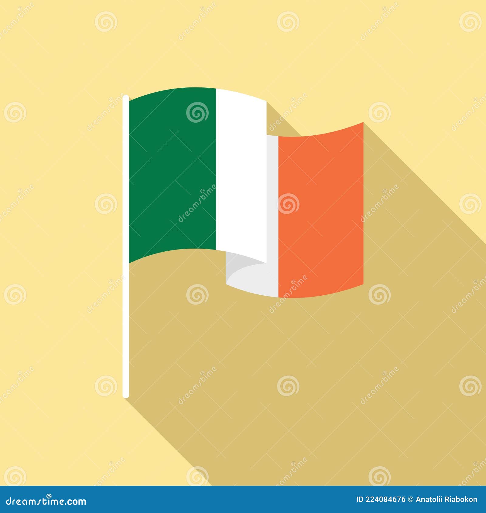 Ireland Flag Icon Flat Vector. Irish Republic Flag Stock Vector ...