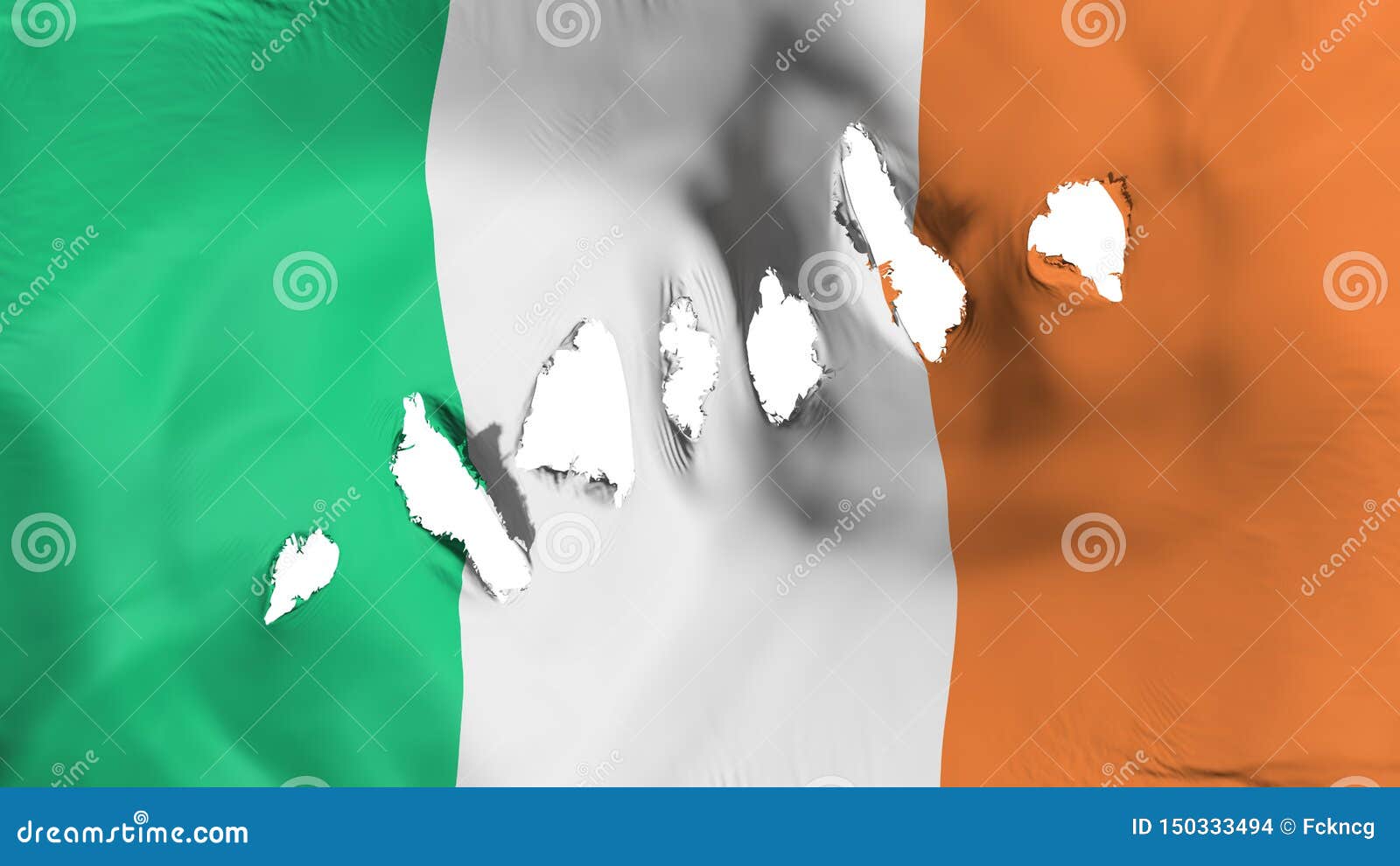 Ireland Flag Perforated, Bullet Holes Stock Illustration - Illustration ...