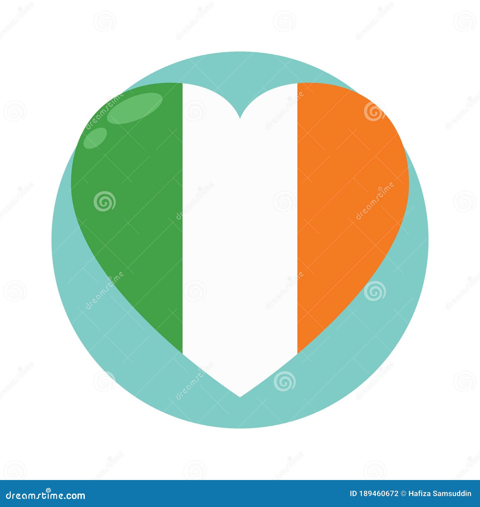 Ireland Flag in Shape of Heart. Vector Illustration Decorative Design ...