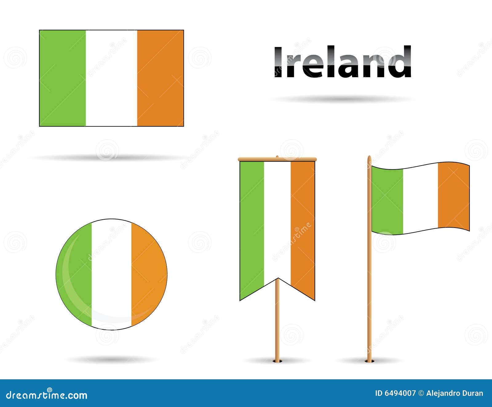 Ireland flags stock vector. Illustration of countries - 6494007