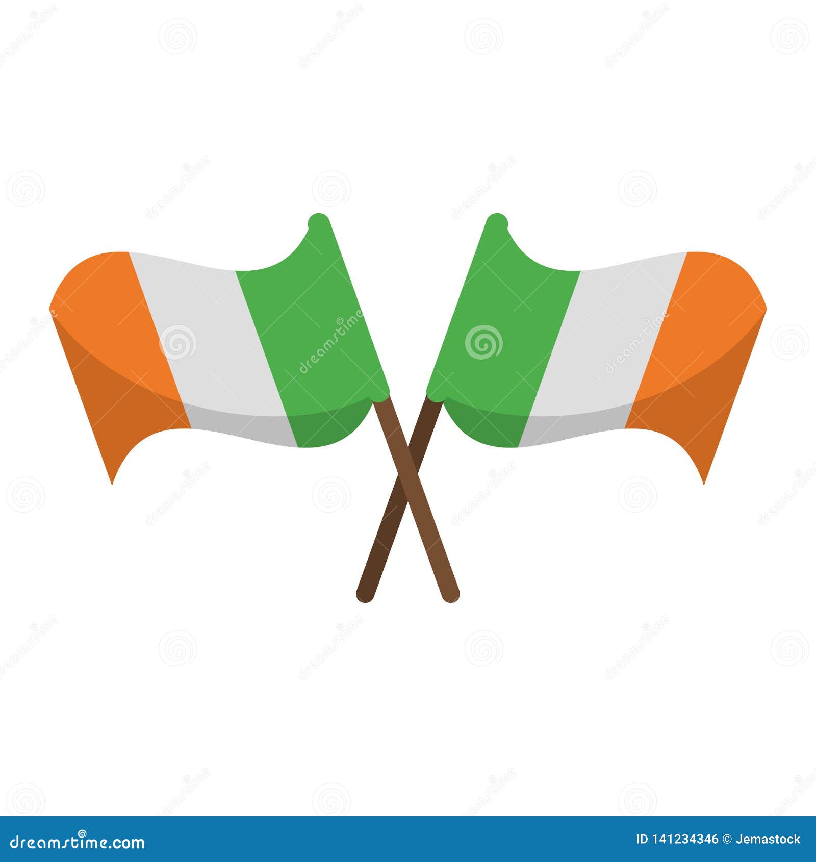 Ireland Flags Crossed Symbol Stock Vector - Illustration of patriotic ...