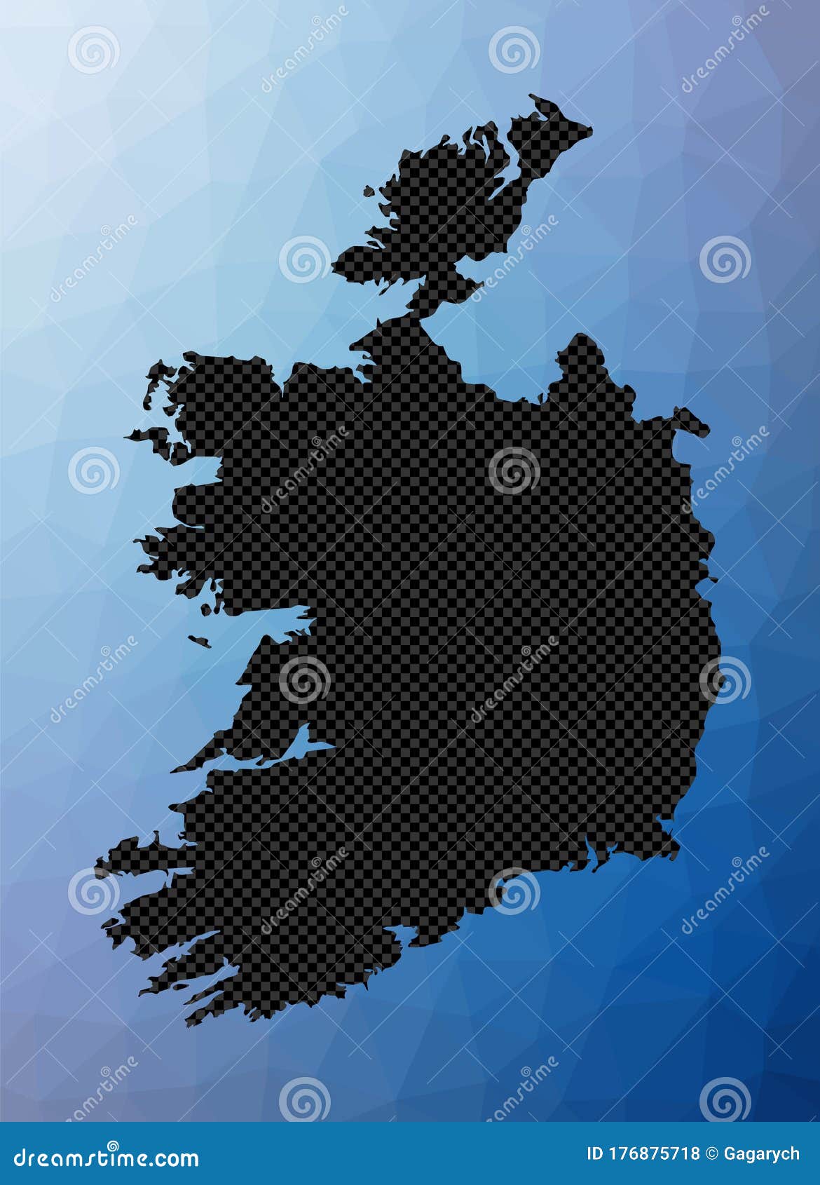 Ireland geometric map. stock vector. Illustration of graphic - 176875718