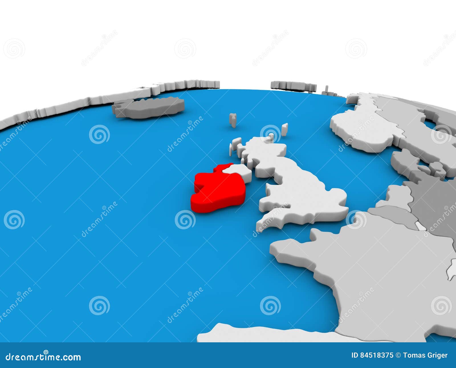 Ireland on globe in red stock illustration. Illustration of diplomacy ...