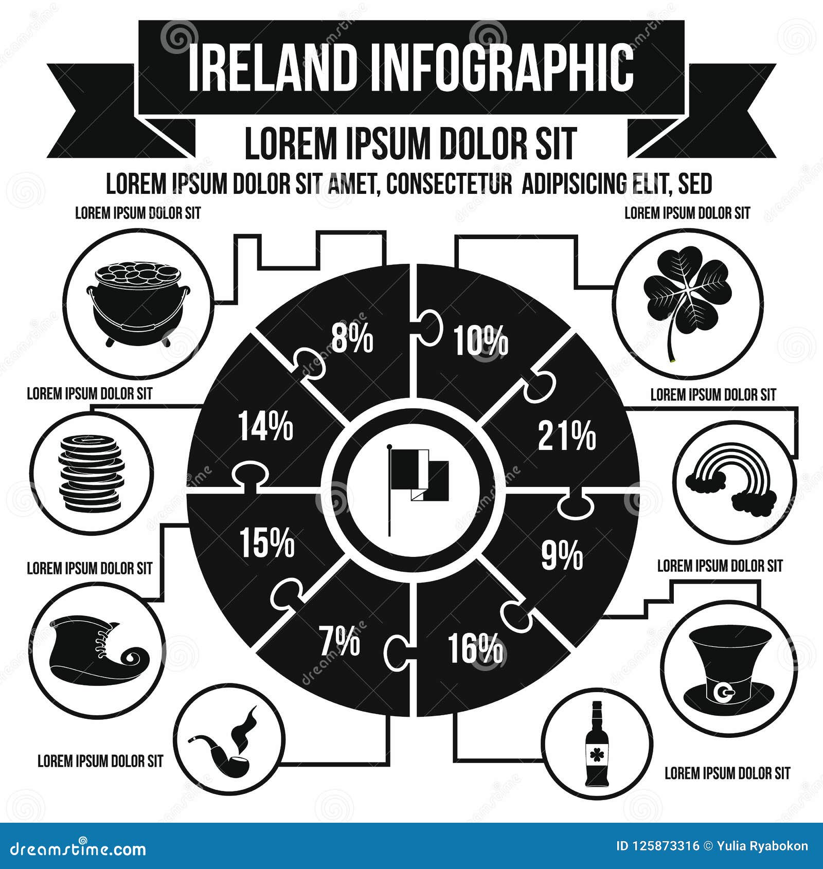 Ireland Infographic, Simple Style Stock Illustration - Illustration of ...