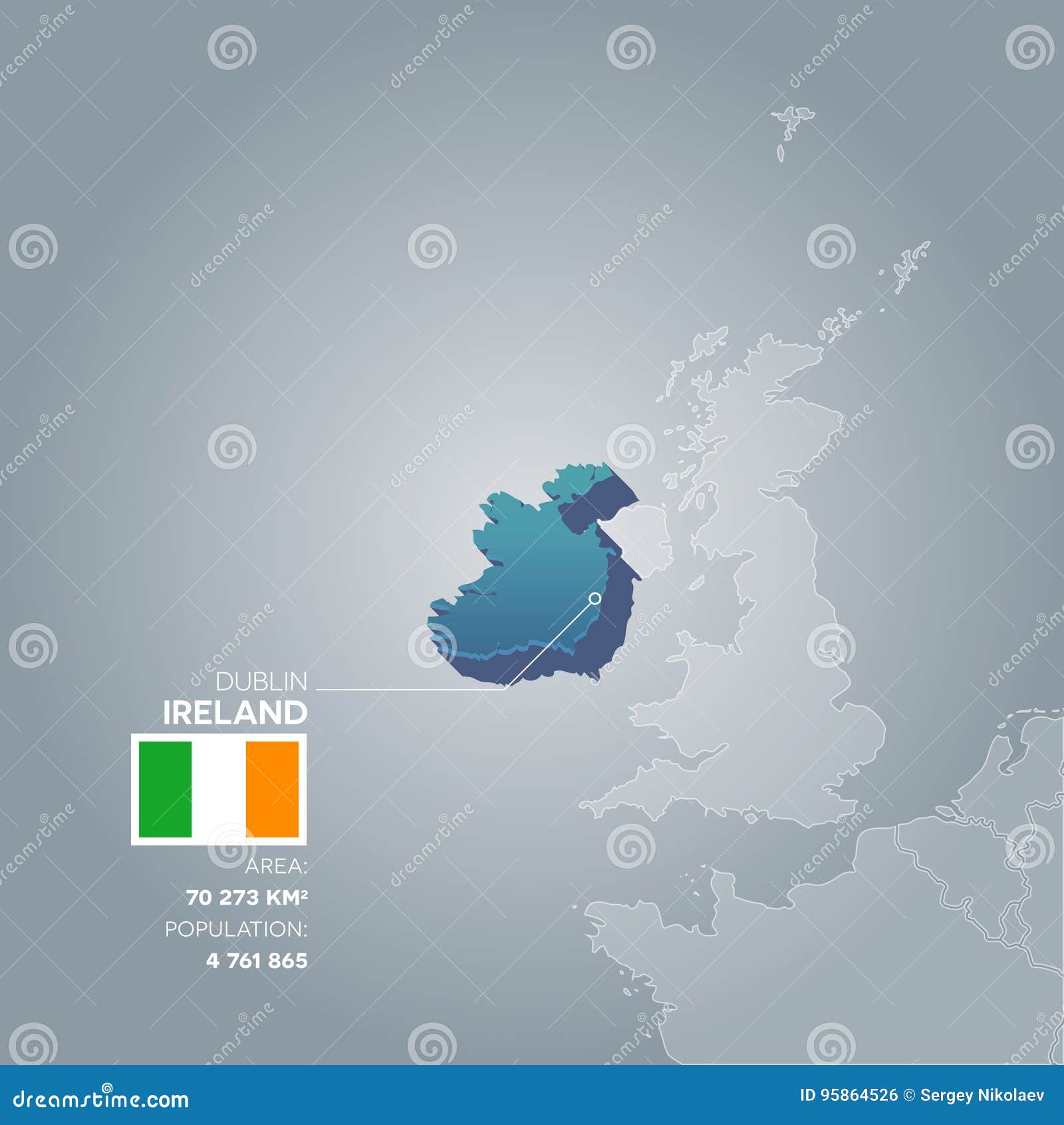 Ireland information map. stock vector. Illustration of area - 95864526