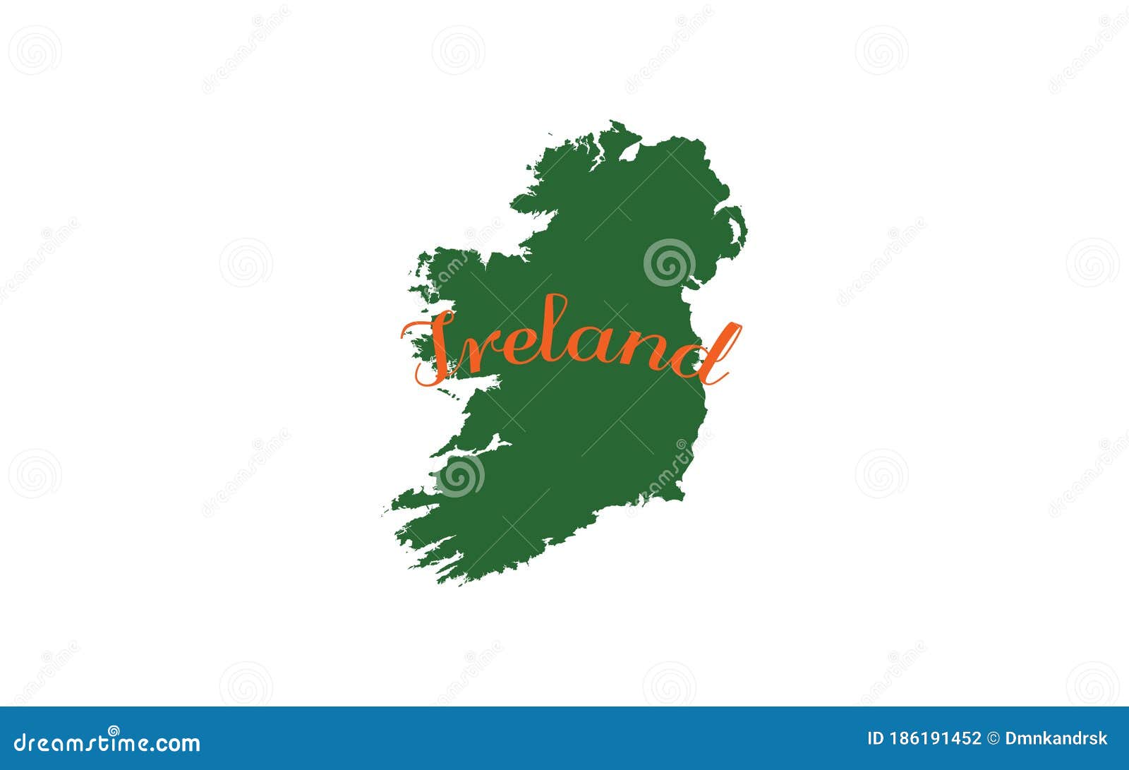 Ireland map country shape stock vector. Illustration of country - 186191452
