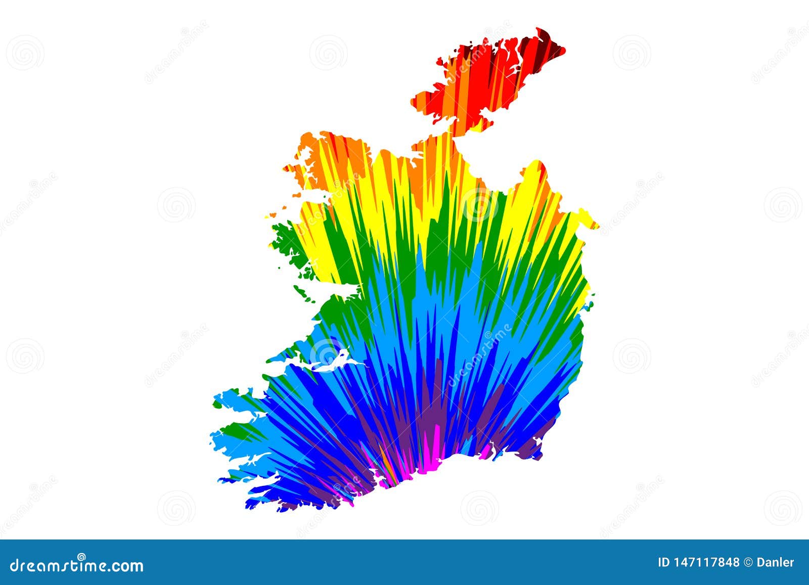 Ireland - Map is Designed Rainbow Abstract Colorful Pattern Stock ...