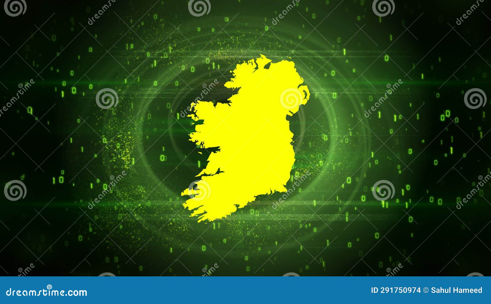 Ireland Map on Digital Background Stock Illustration - Illustration of ...