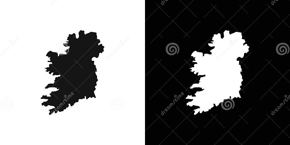 Ireland Map Icon Flat Vector Set Outline Stock Vector - Illustration of ...