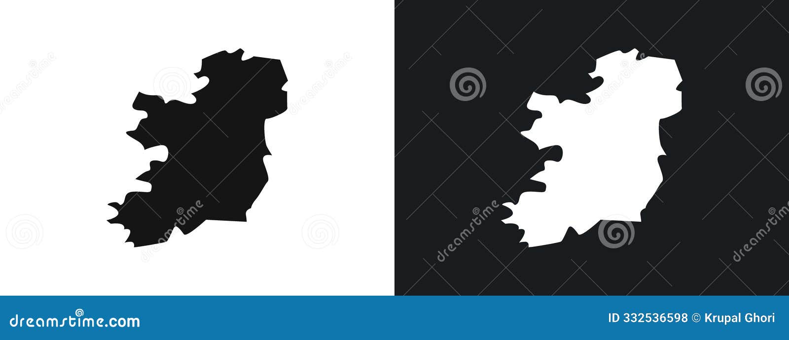 Ireland Map Icon Linear Graphics Set Vector in Black Stock Vector ...
