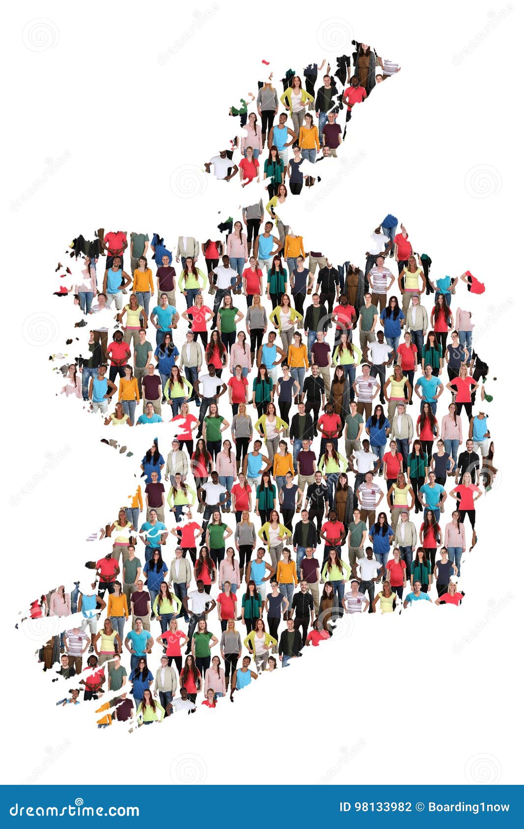 Ireland Map Multicultural Group of People Integration Immigration ...