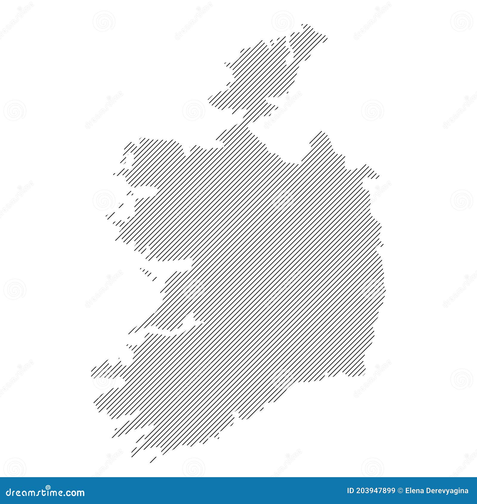 Ireland Map from Pattern of Black Slanted Parallel Lines. Vector ...