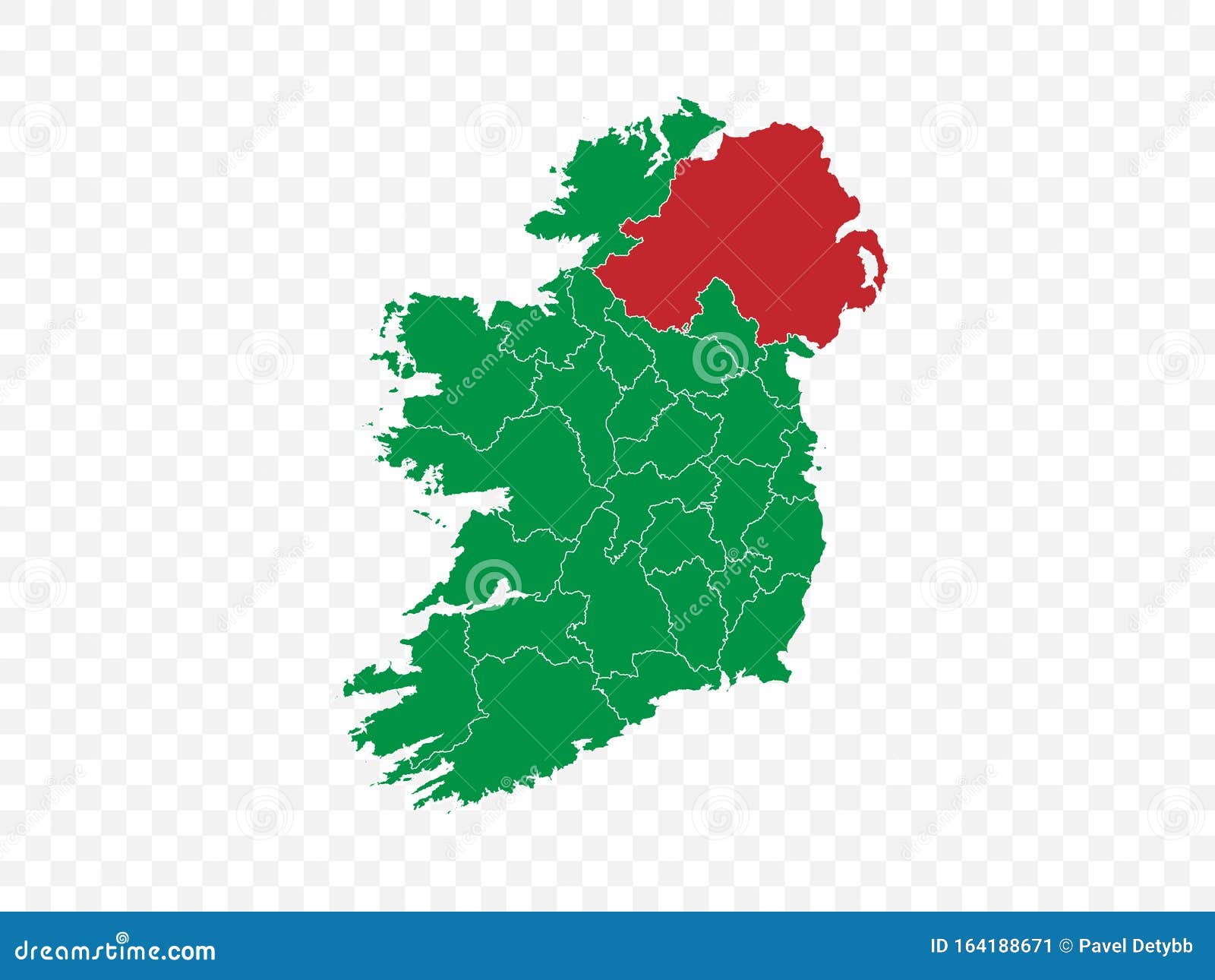 Ireland Map on Transparent Background. Vector Illustration Stock ...