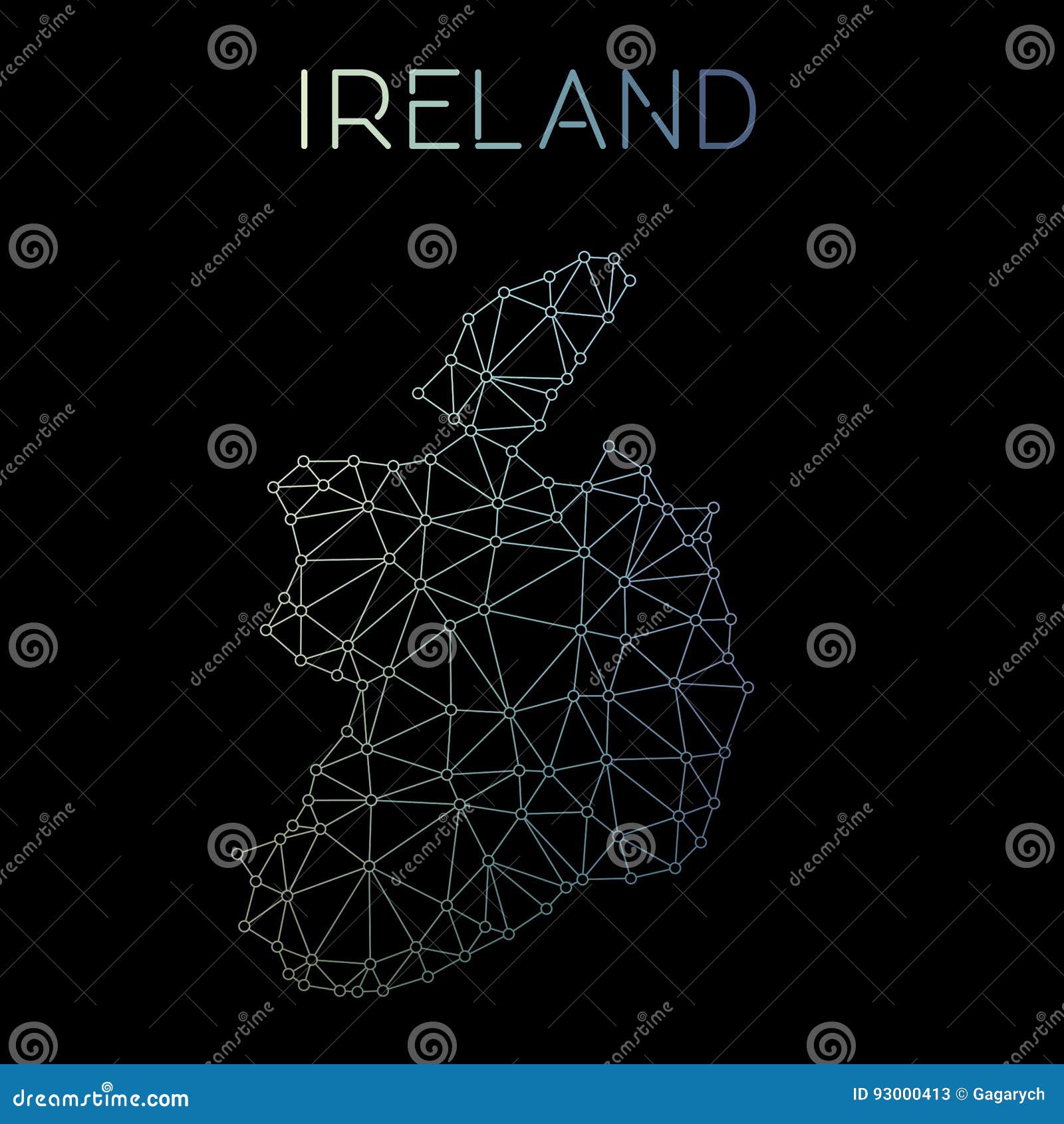 Ireland network map. stock vector. Illustration of ireland - 93000413