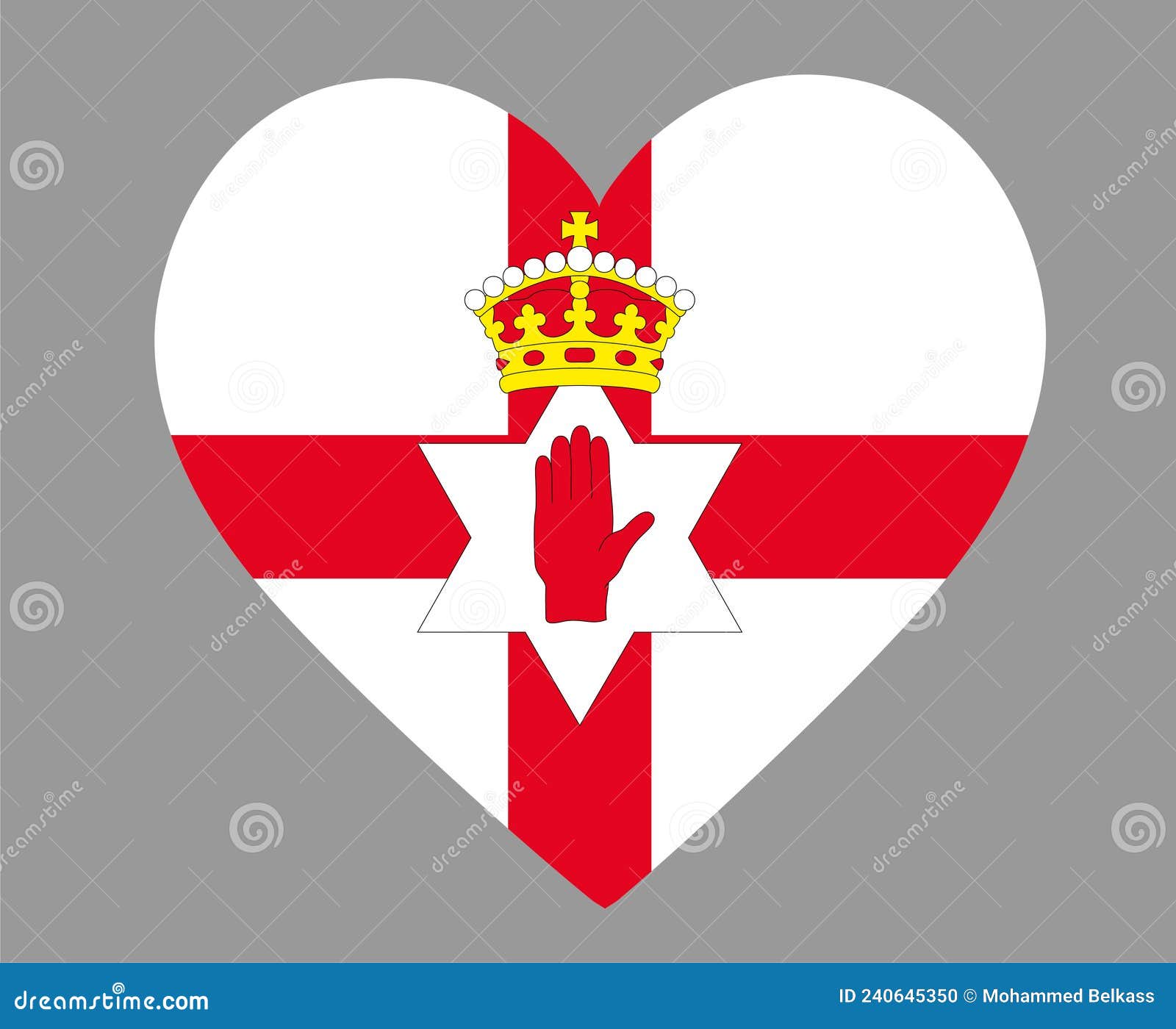 Northern Ireland Flag National Europe Emblem Heart Icon Vector Stock ...