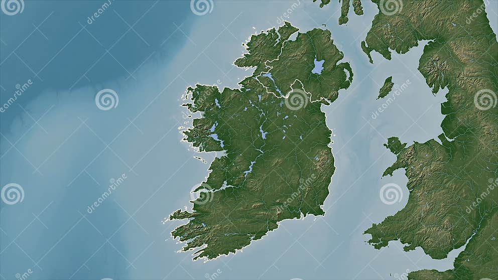 Ireland outlined. Pale stock illustration. Illustration of geography ...