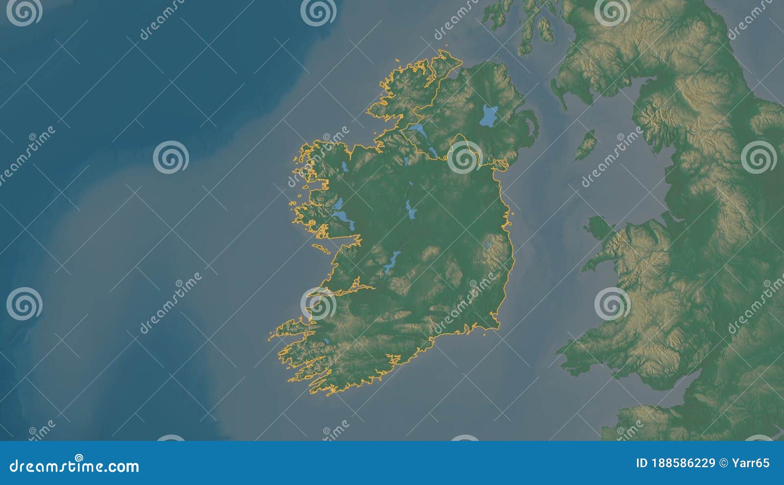 Ireland - overview. Relief stock illustration. Illustration of ...