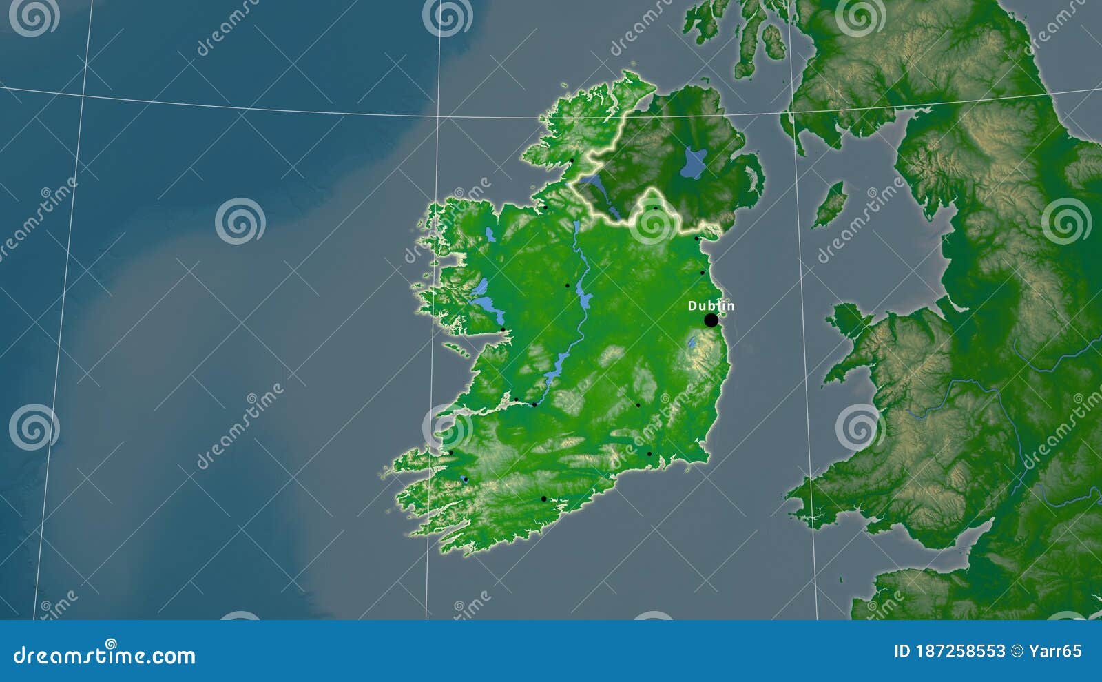 Ireland - Physical. Composition, Borders Stock Illustration ...