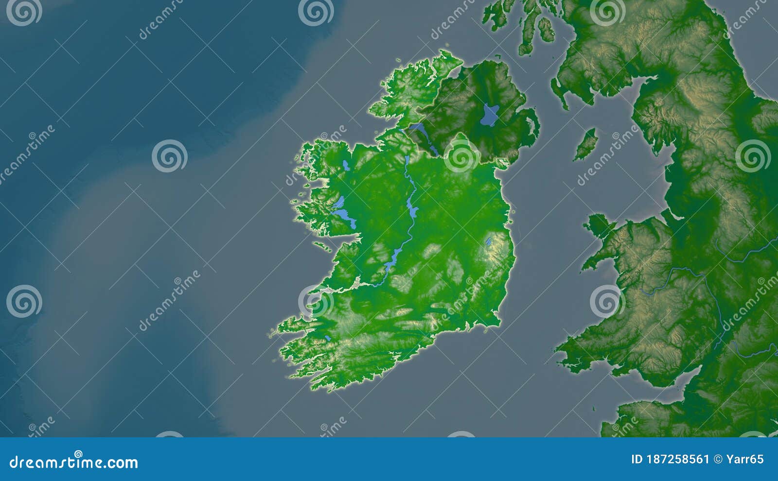 Ireland - Physical. Composition Stock Illustration - Illustration of ...