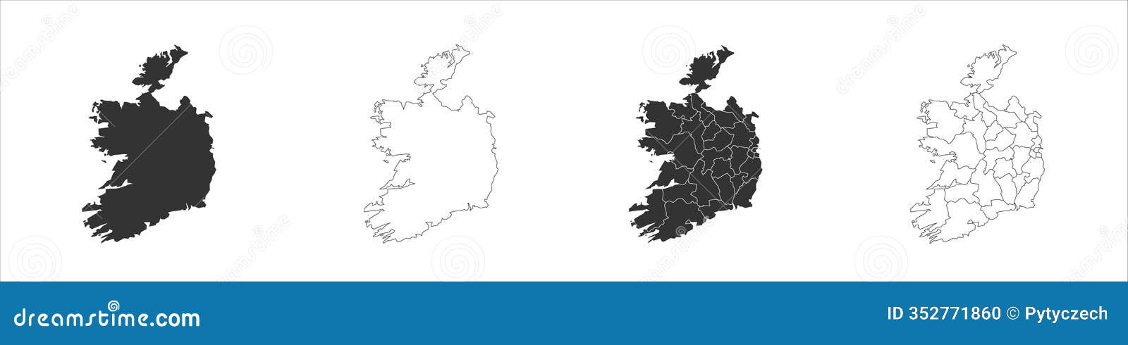 Ireland Political Map of Administrative Divisions Stock Illustration ...