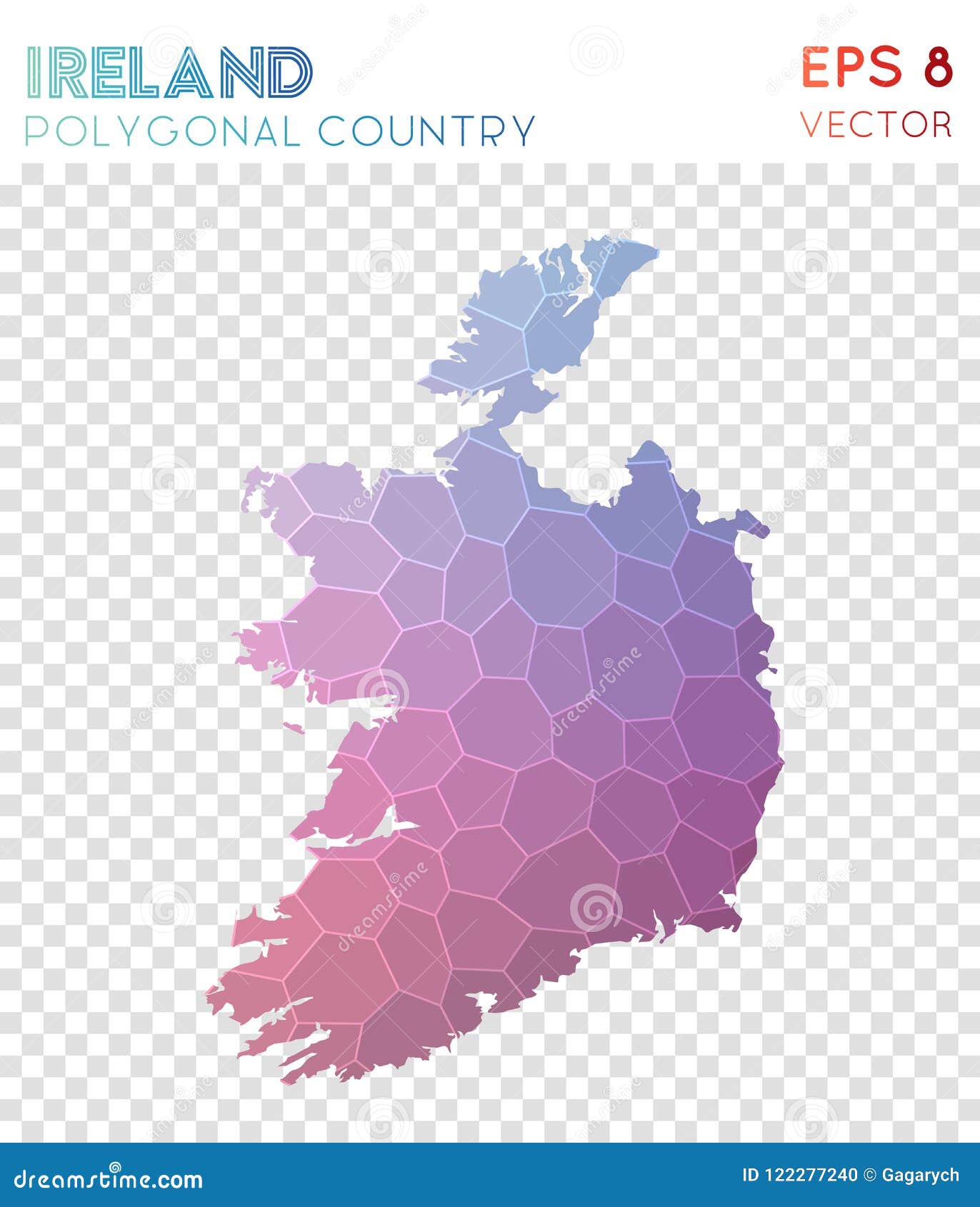 Ireland Polygonal Map, Mosaic Style Country. Stock Vector ... Ireland Polygonal Map, Mosaic Style Country. Stock Vector ...