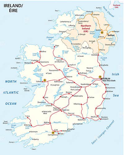 Ireland railway map stock illustration. Illustration of network - 68887755