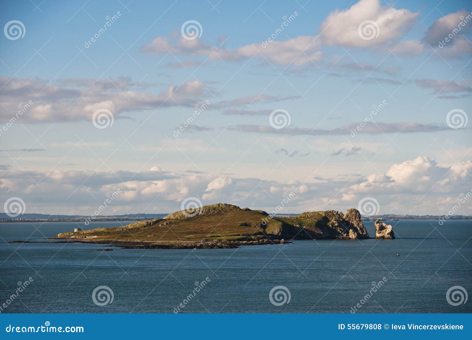 Ireland s eye island. stock photo. Image of water, blue - 55679808
