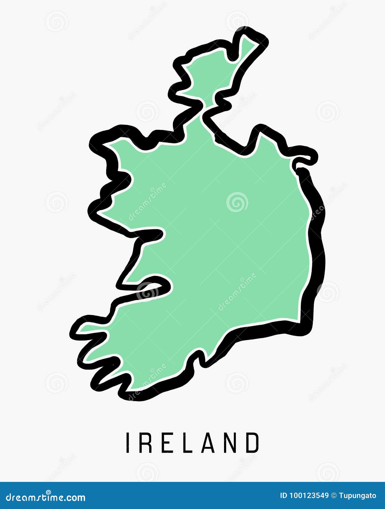 Ireland simple map stock vector. Illustration of country - 100123549